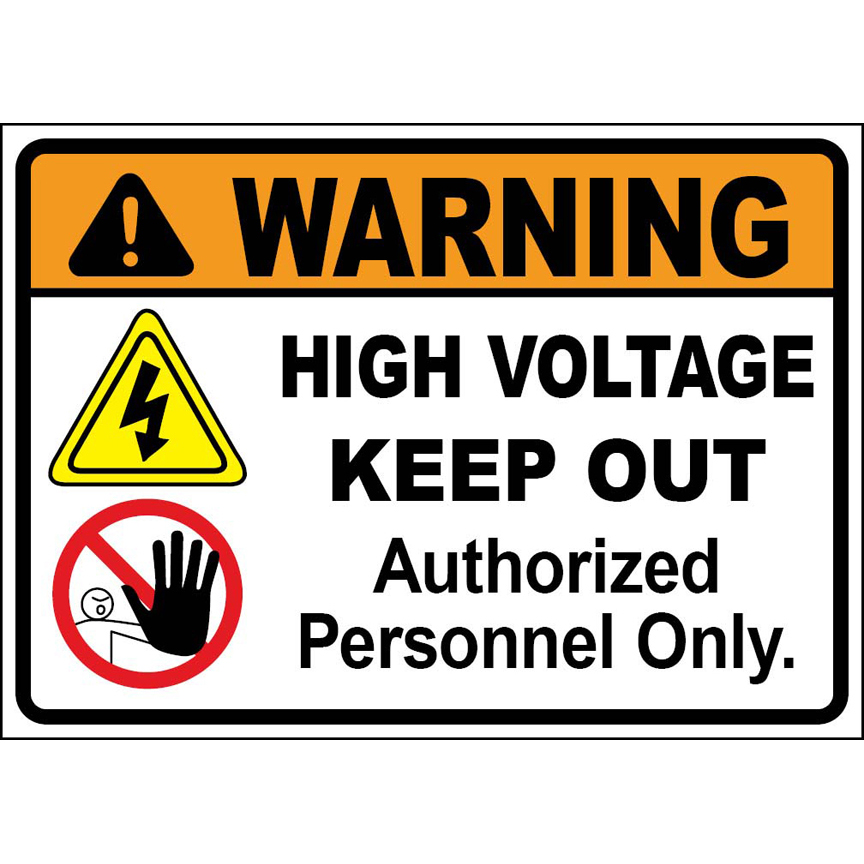 CS-095 Warning High Voltage - Carroll Printing