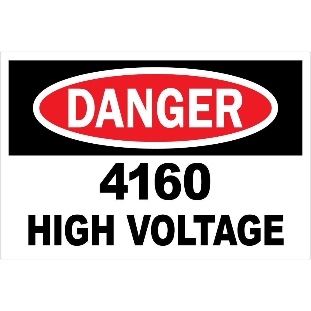 CD-215 Danger High Voltage 4160 Decal - Carroll Printing