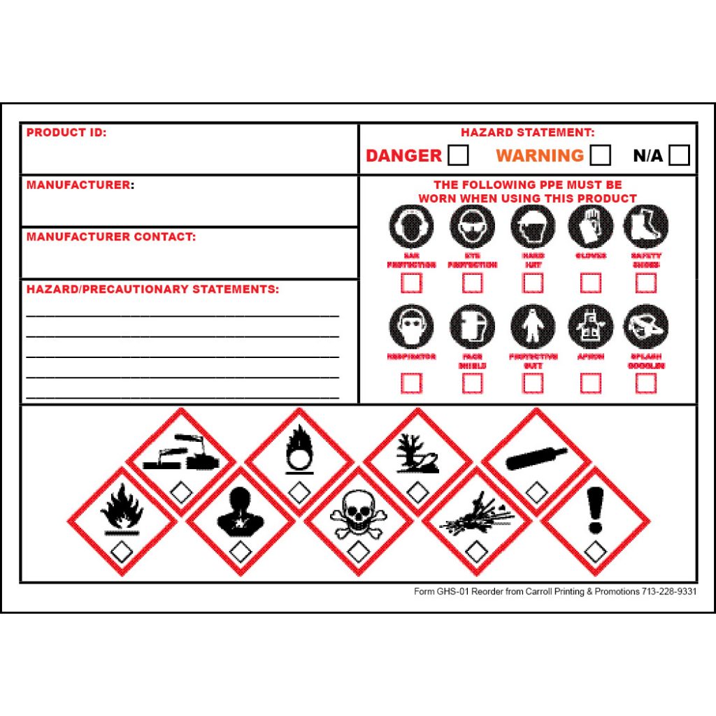 CD-003 Cemex General Hazard Statment GHS-01 - Carroll Printing