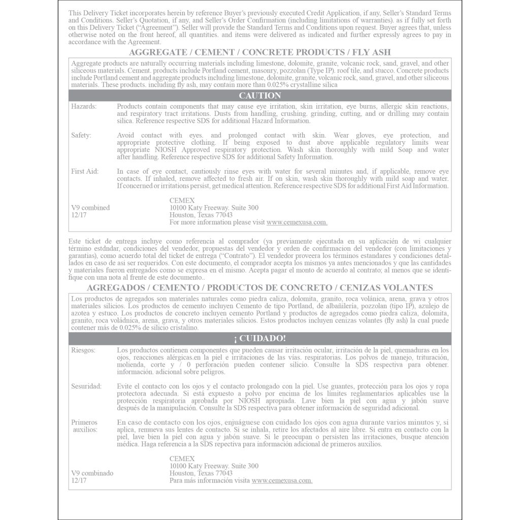 CF-004 Delivery Load Ticket - Carroll Printing